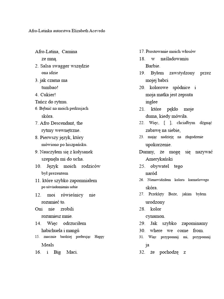 Afro-Latina" Autorstwa Elizabeth Acevedo | PDF