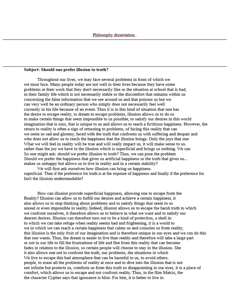 Philosophy Dissertation | PDF | Happiness | Reality