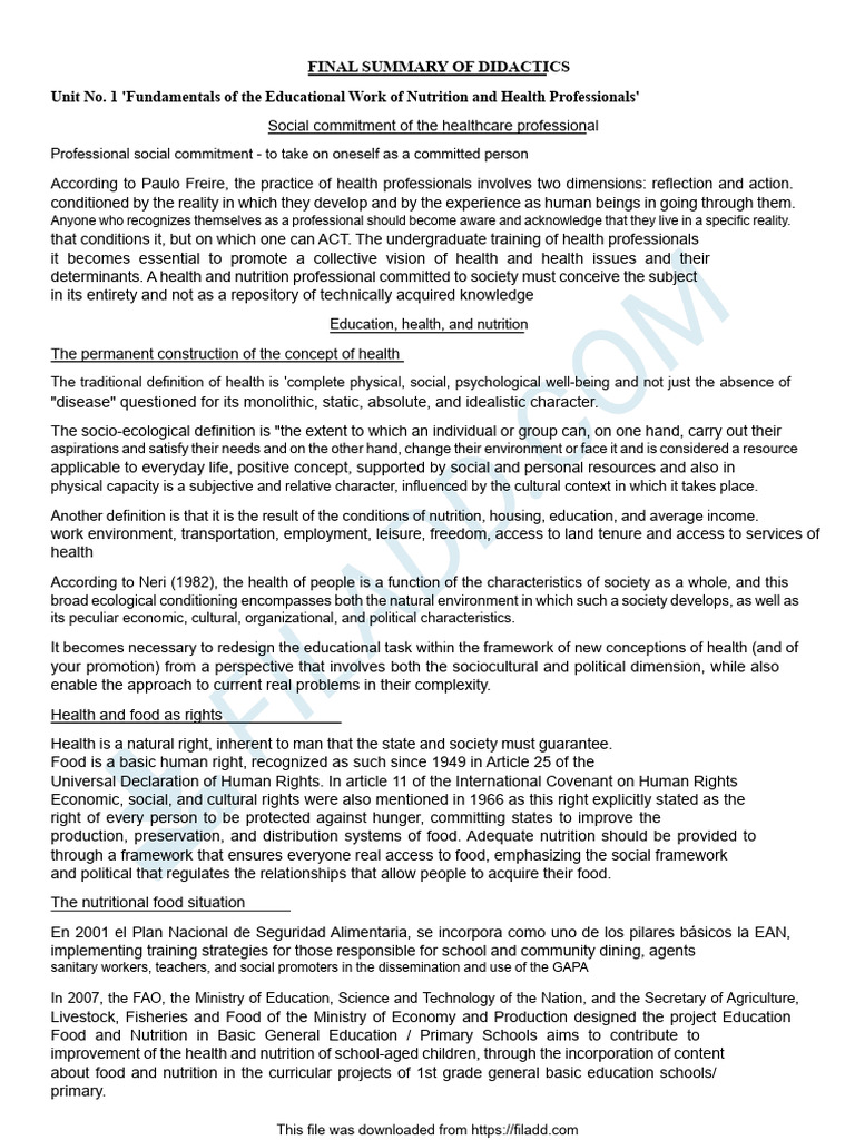 Final Summary of Nutrition Education | PDF | Learning | Constructivism ...