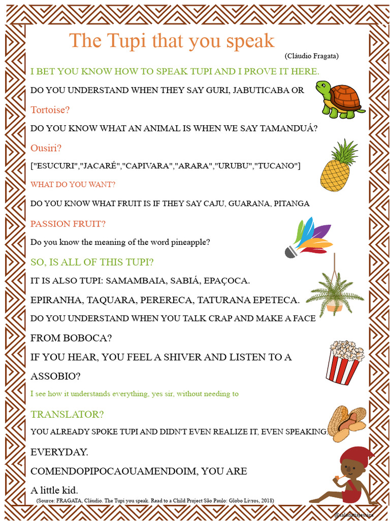 DAY OF INDIGENOUS PEOPLES - Sequence The Tupi That You Speak | PDF ...