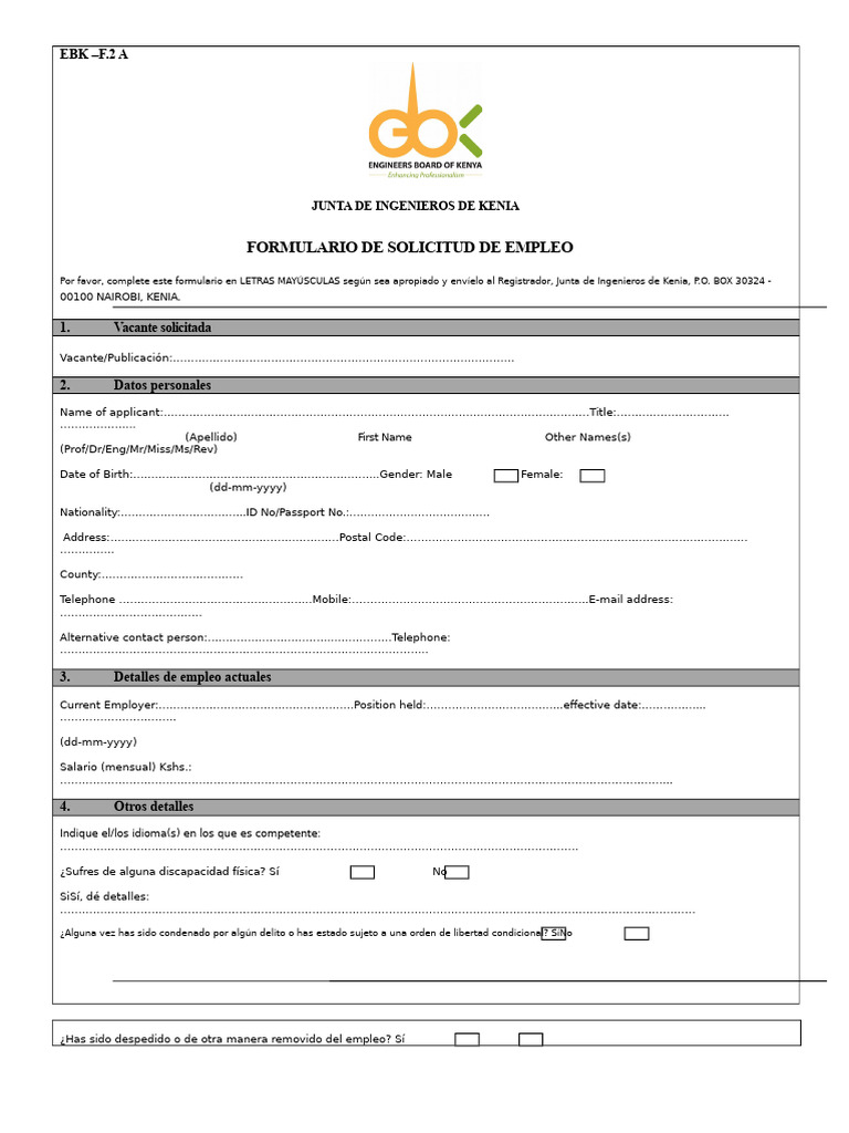 Formularios de Solicitud EBK.doc | PDF