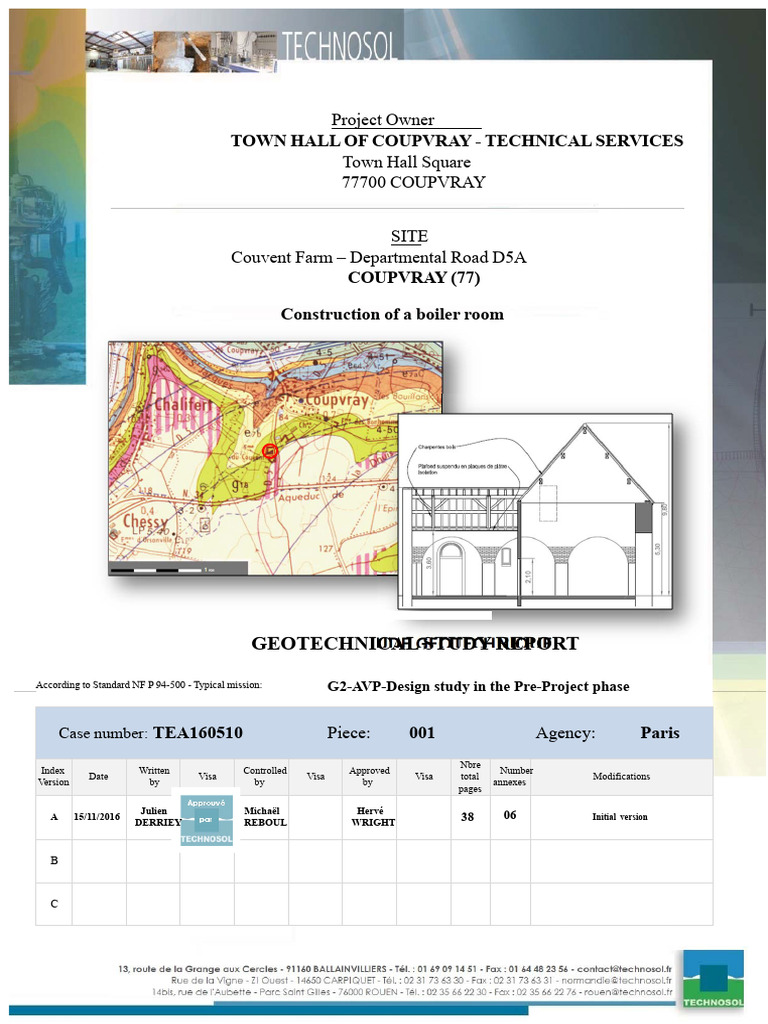 Geotechnical Study for Coupvray Boiler Room | PDF | Geotechnical ...