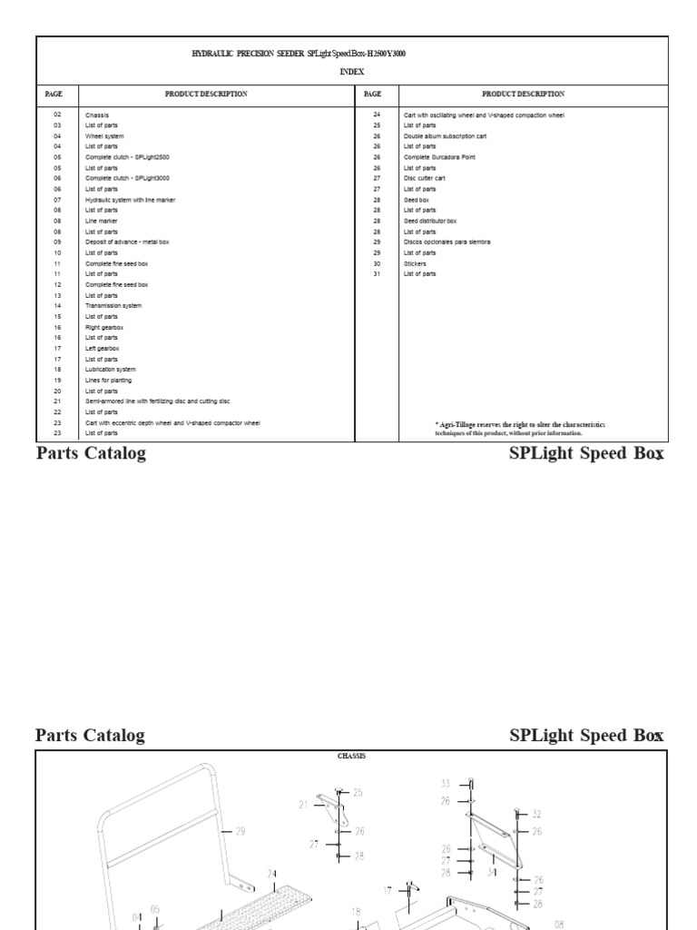 Hydraulic Precision Seeder Parts Catalog | PDF | Gear | Motor Vehicle