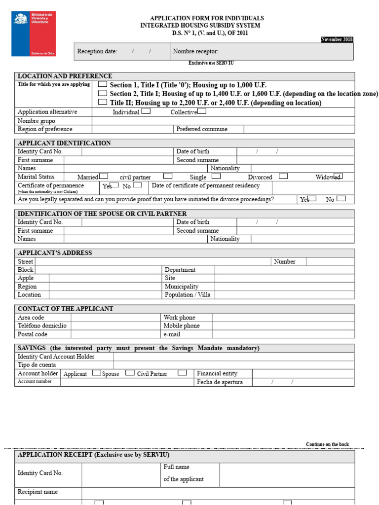 Individual Housing Subsidy Application Form | PDF | Identity Document ...