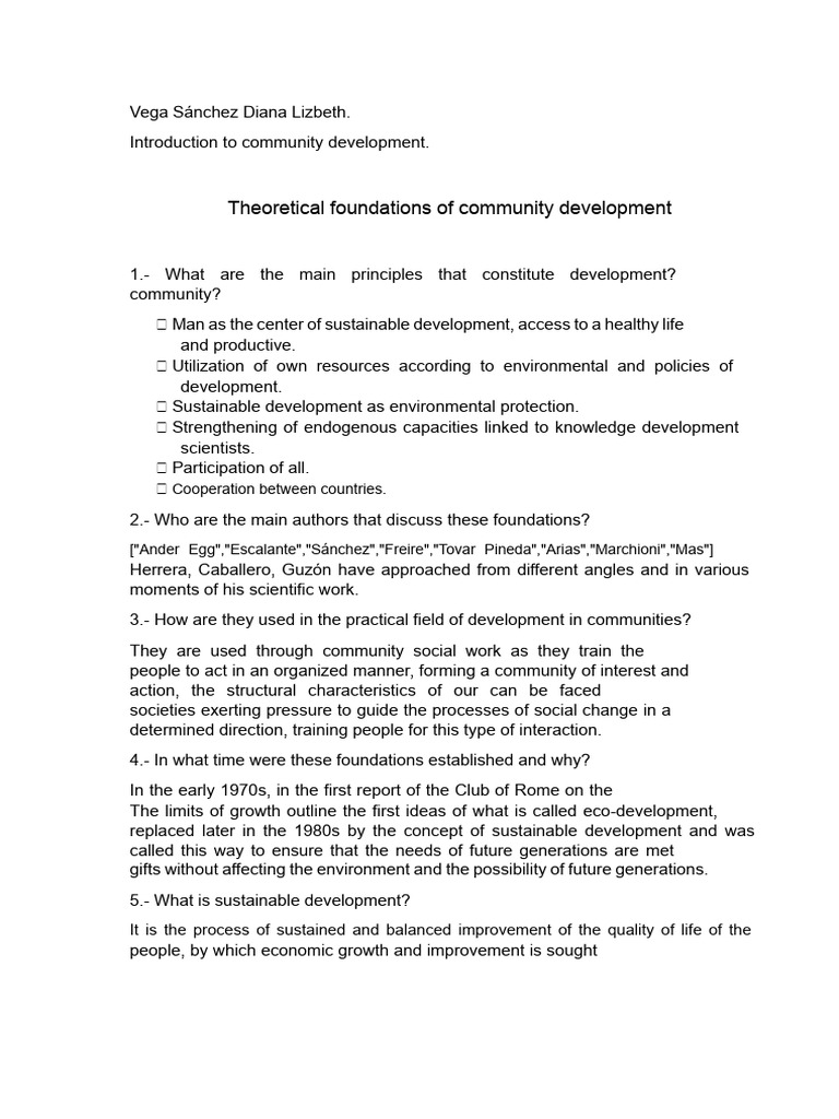 Theoretical Foundations of Community Development | PDF | Sustainable ...