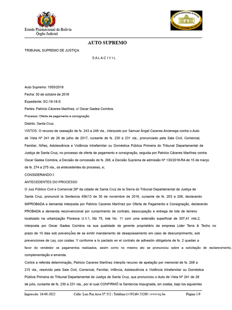A.S. 1055-2018-Recurso de Casação-Congruência e Fundamentação Não ...