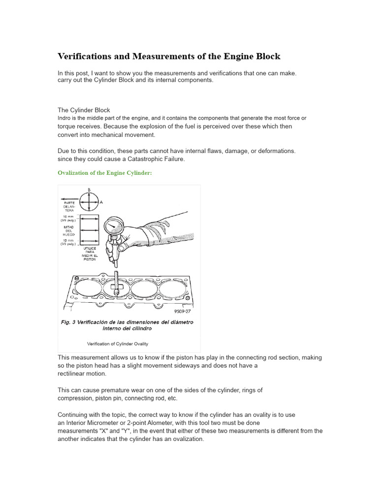 Engine Block Measurements Guide | PDF | Piston | Engines