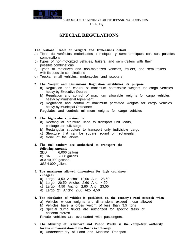 Professional Driver Training Regulations | PDF | Semi Trailer Truck | Truck