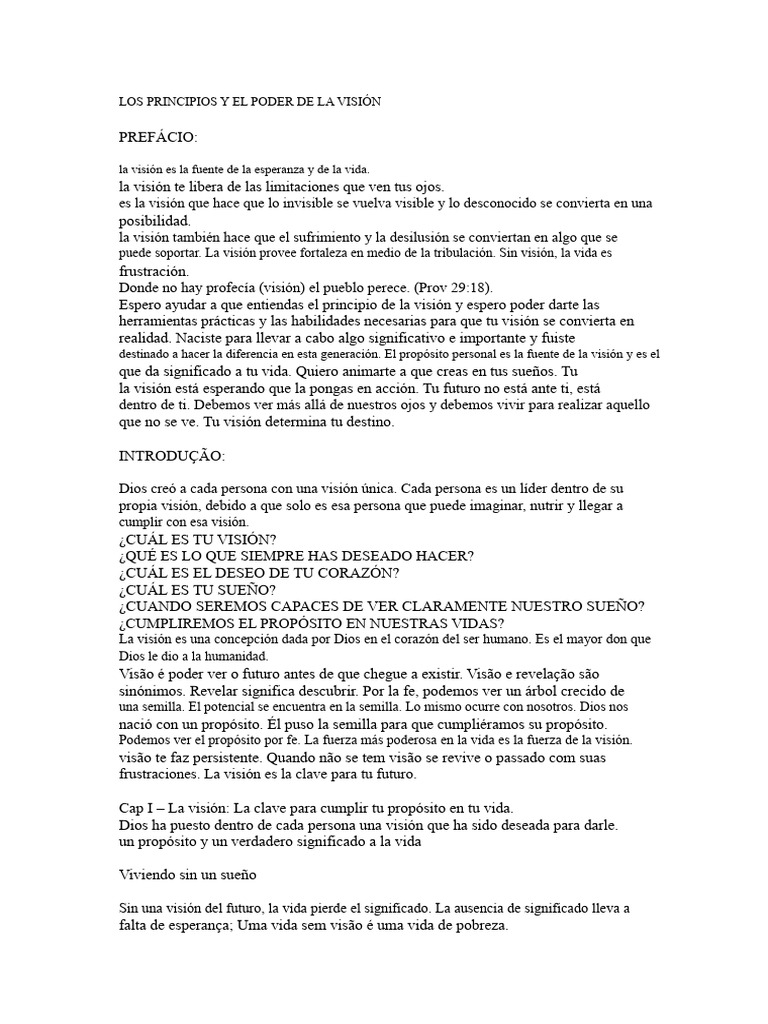 Los Principios y Poder de La Visión | PDF
