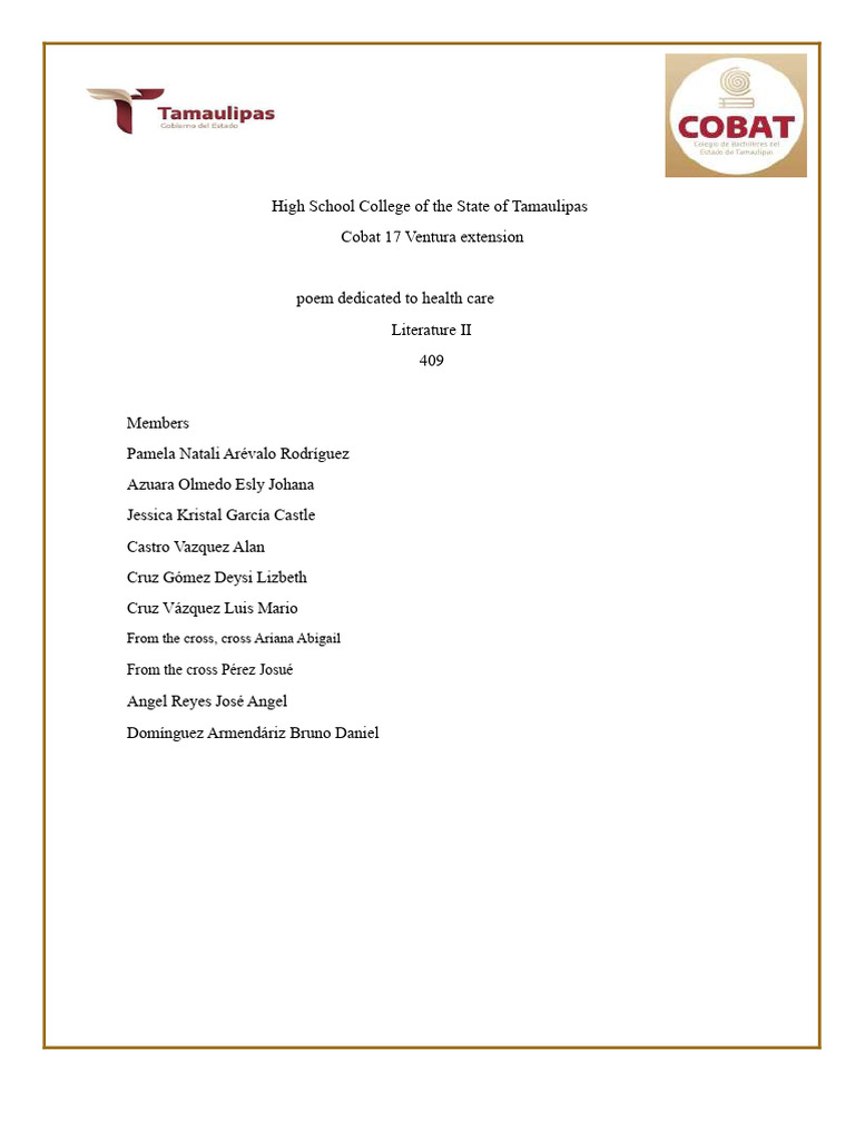 Poem Dedicated To Health Care | PDF