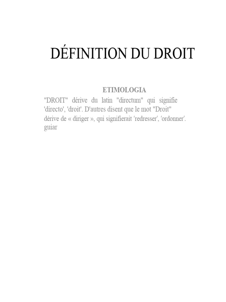 Définition et concepts du droit | PDF