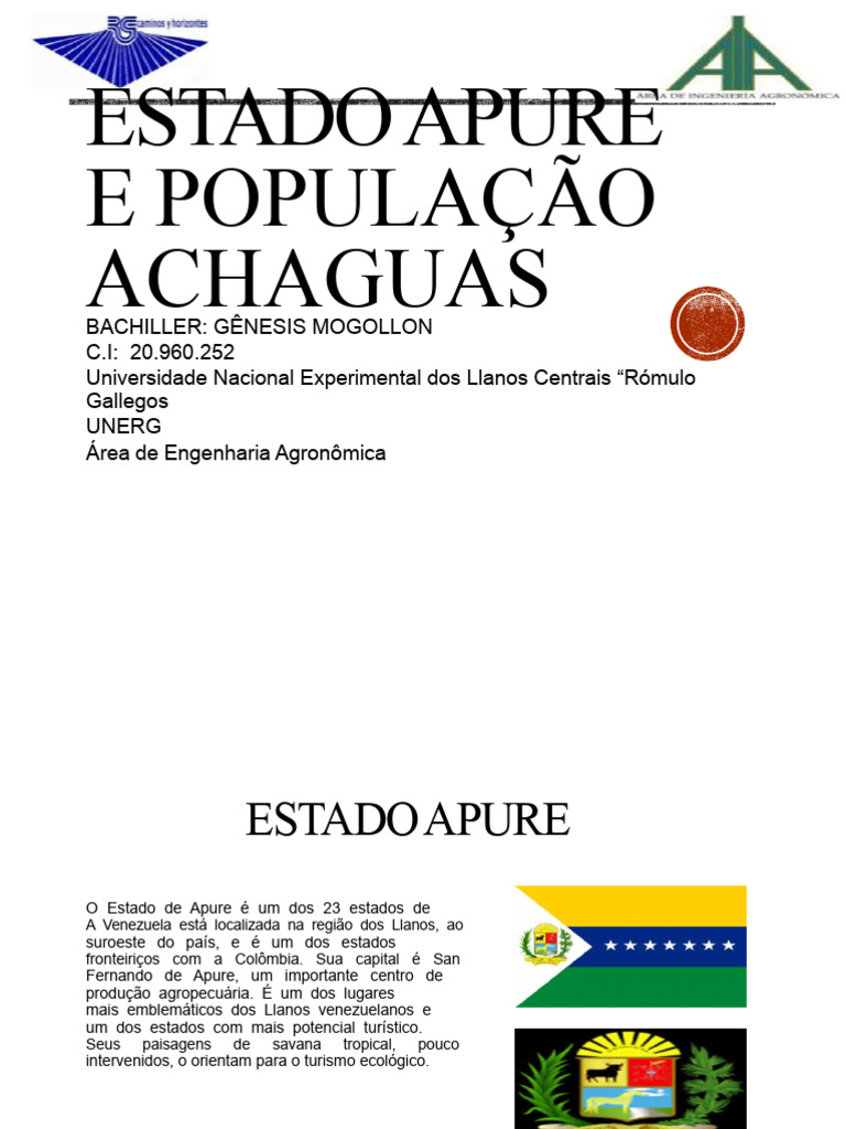Estado Apure e População Achaguas | PDF | Venezuela | Estado