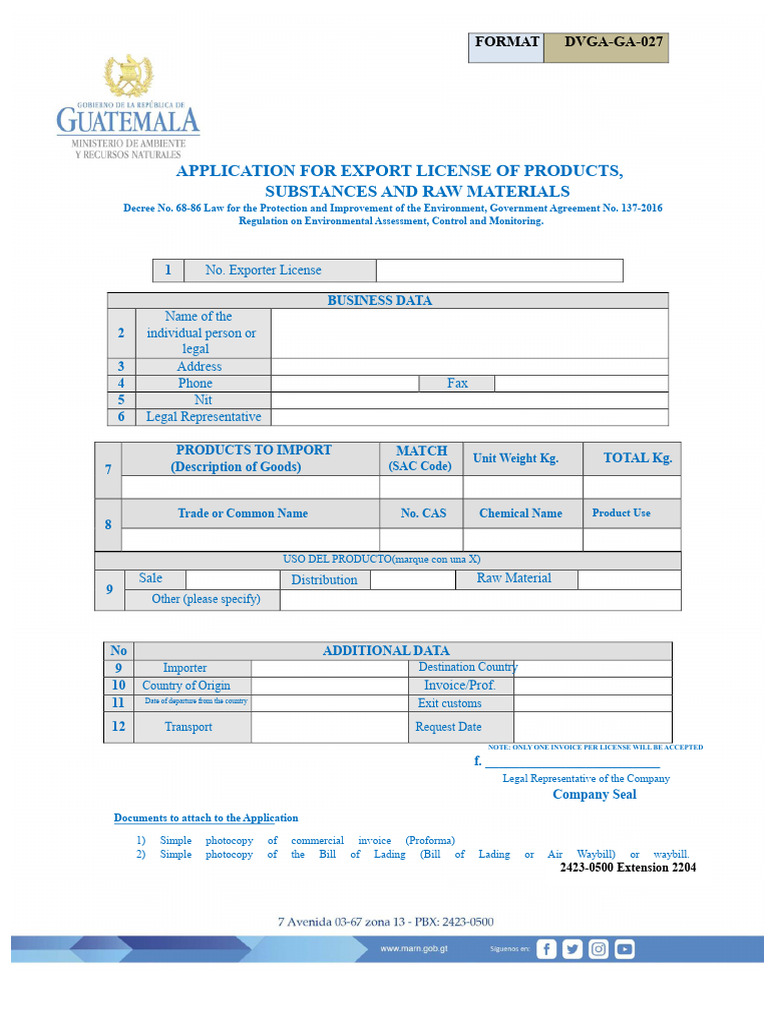 Application for Export License of Products | PDF | Invoice