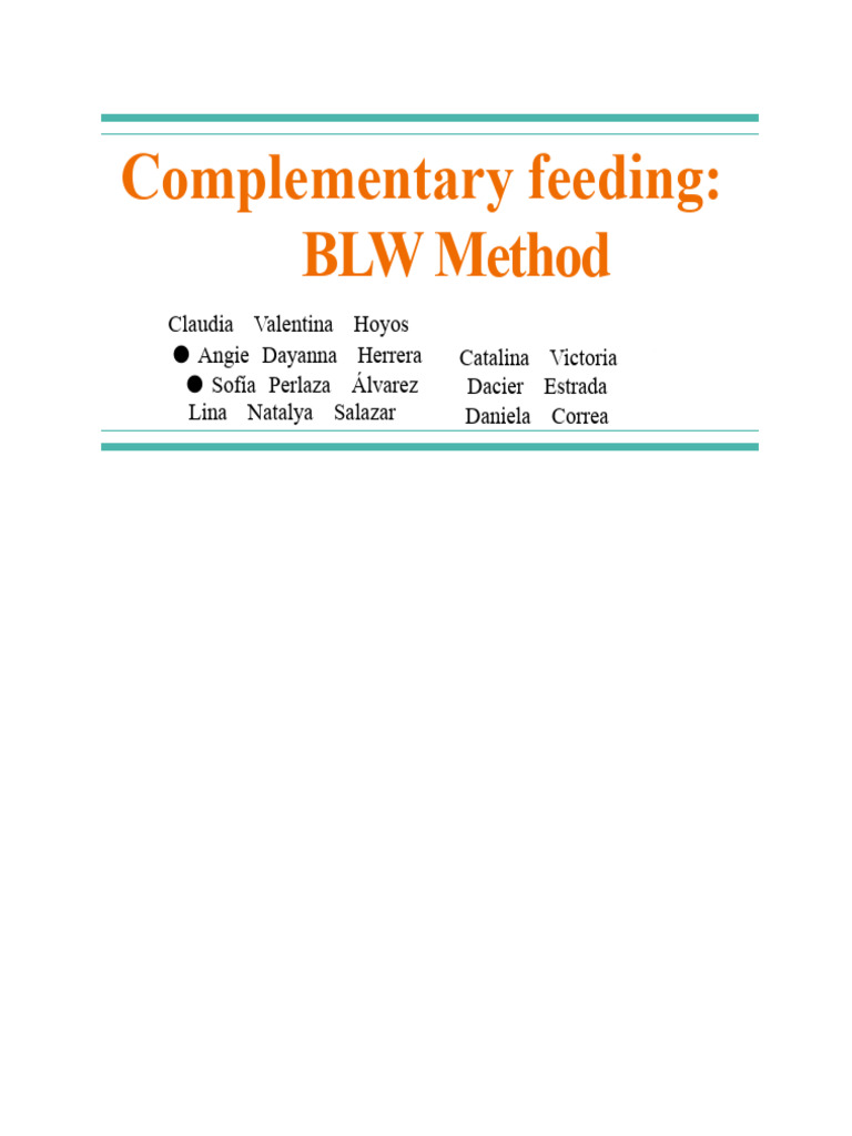 Complementary Feeding - BLW Method | PDF | Child Welfare | Foods