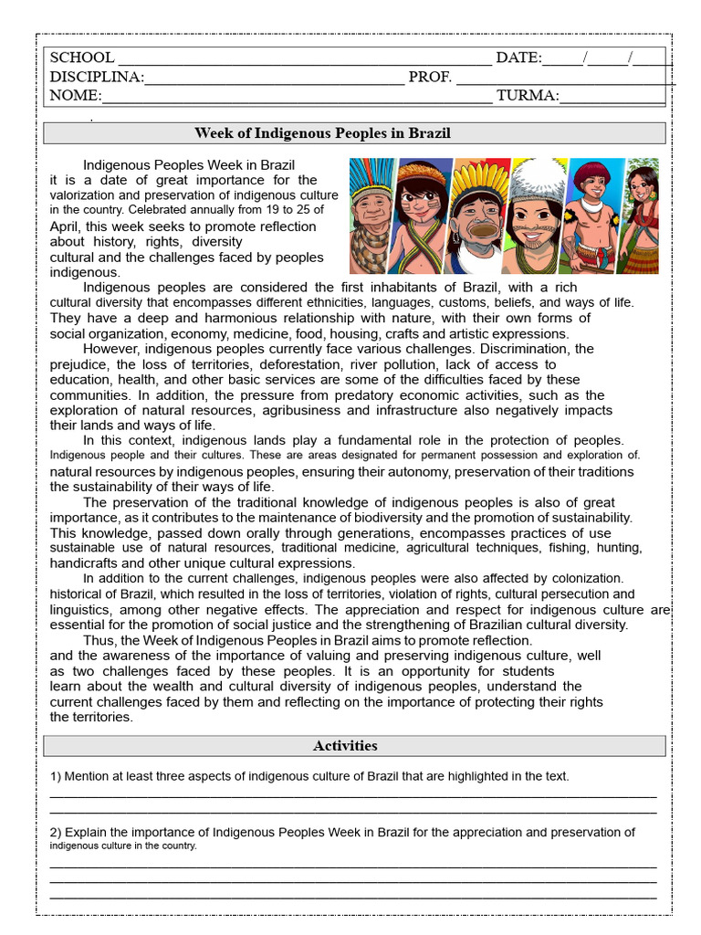 Story 1 - Week of Indigenous Peoples | PDF | Indigenous Peoples ...