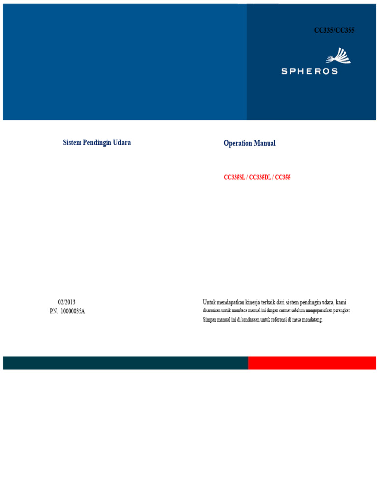 Manual Operasi AC Spheros CC335/CC355 | PDF