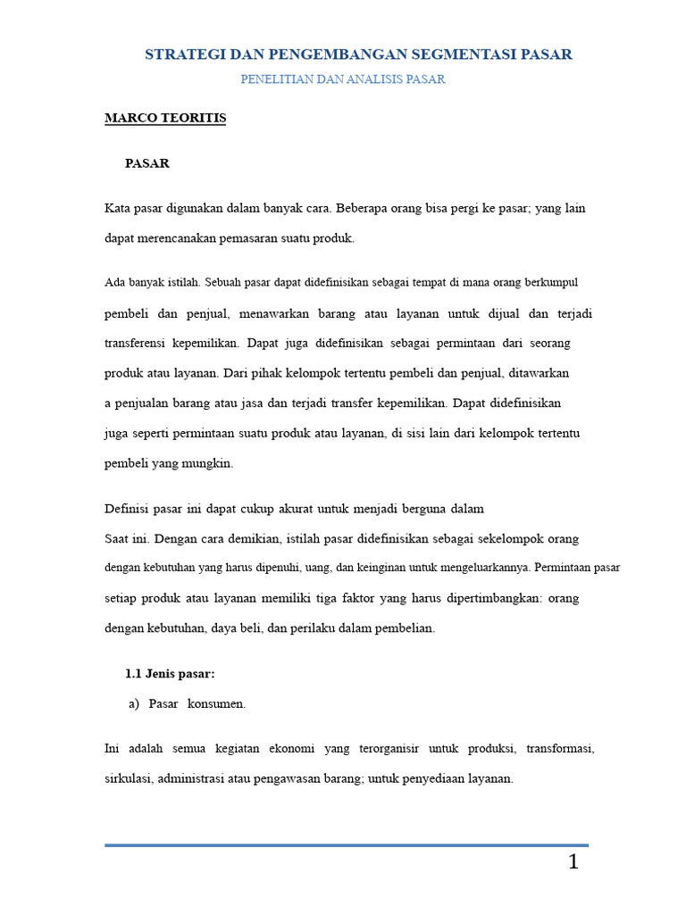 Strategi Segmentasi Pasar Efektif | PDF