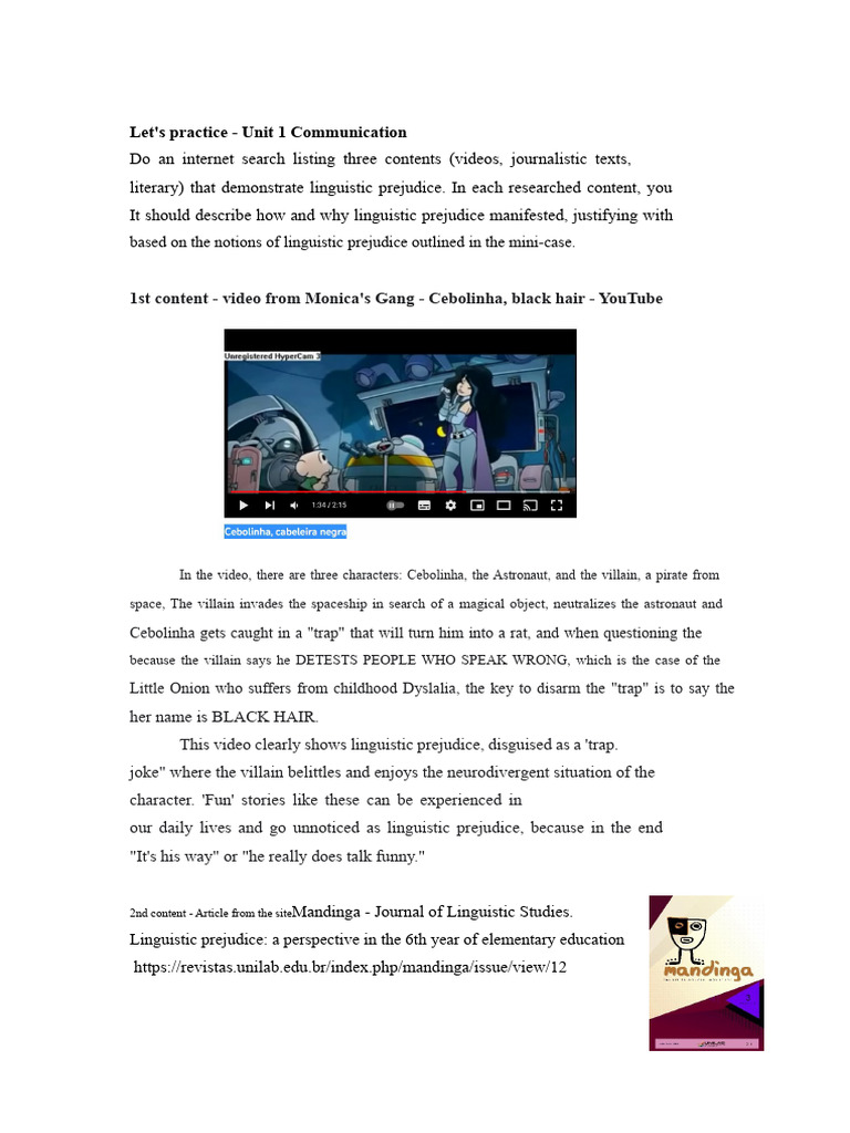 Exploring Linguistic Prejudice Examples | PDF | Prejudices | Human ...
