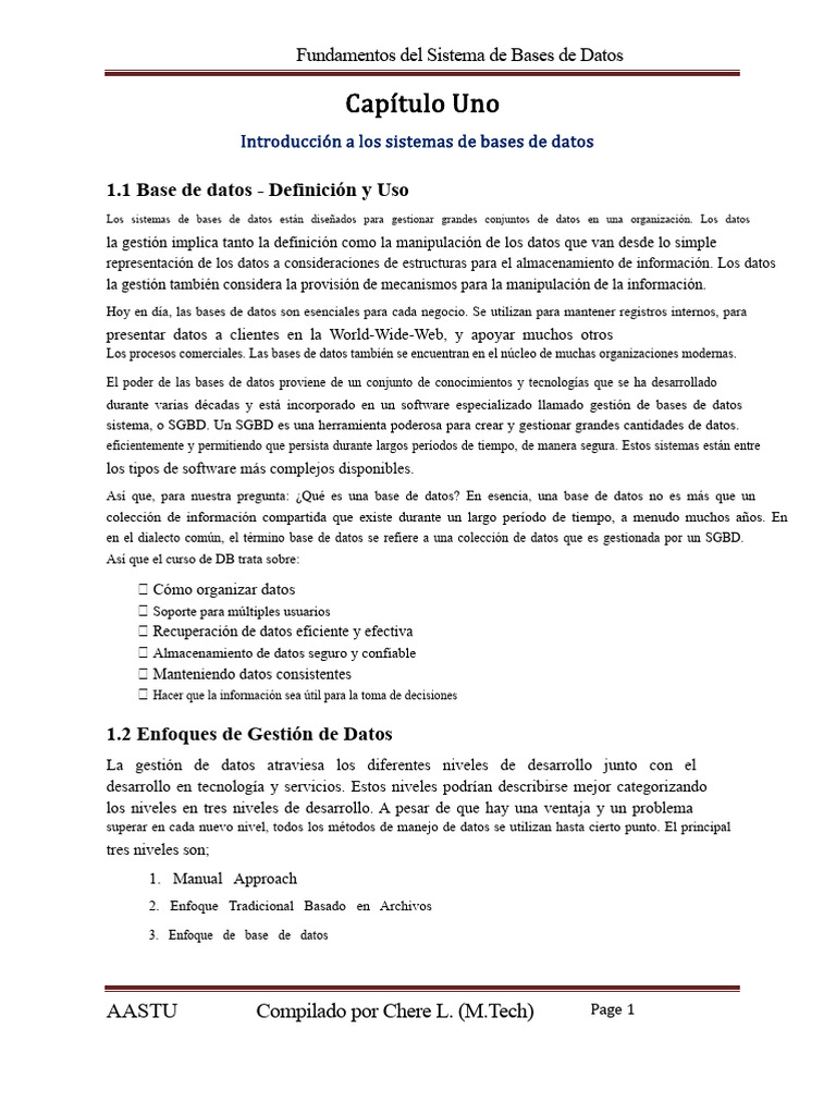 Capítulo 1 - Introducción Al Sistema de Bases de Datos | PDF | Bases de ...