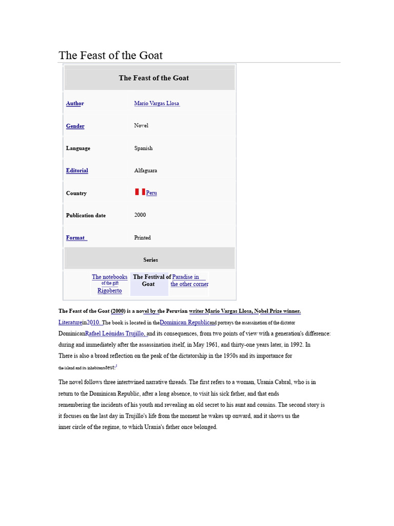 The Feast of The Goat | PDF