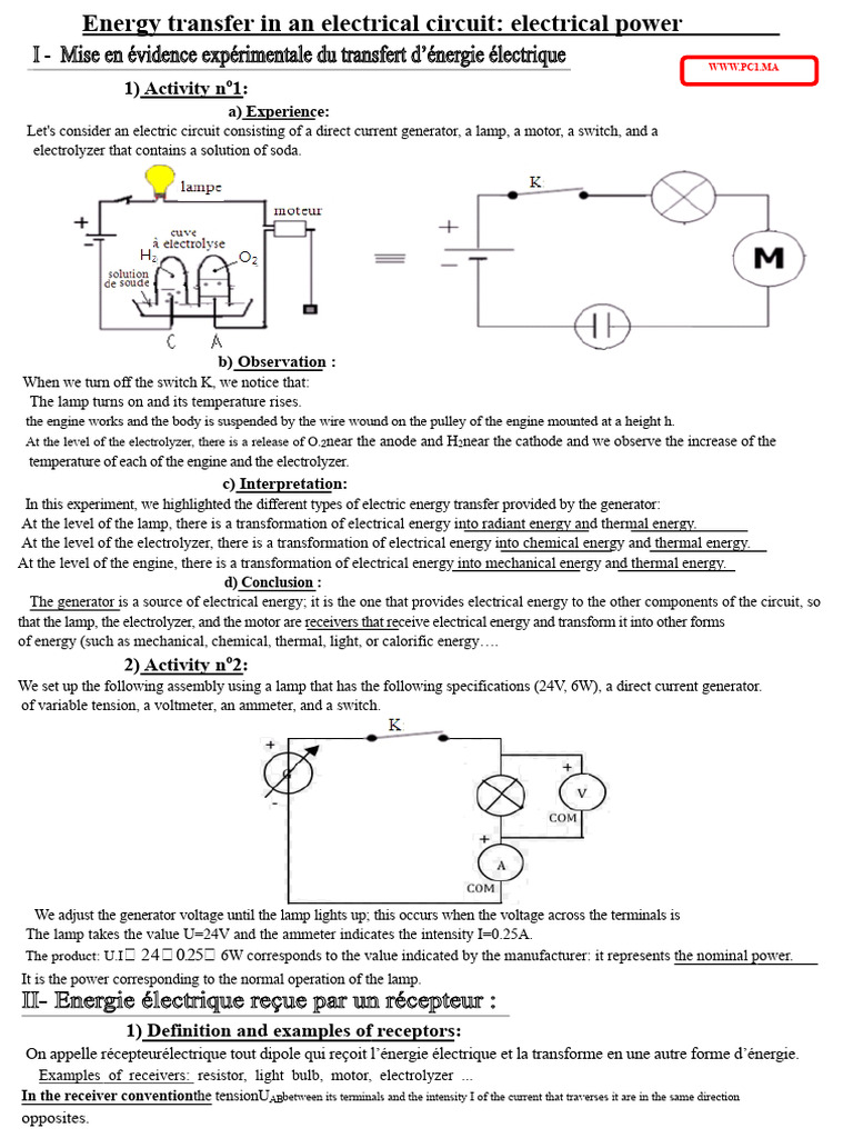 Energy Transfer in An Electrical Circuit (WWW - Pc1.ma) | PDF ...