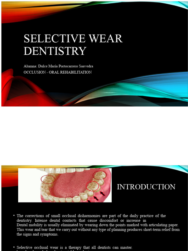 Selective Dental Wear Occlusion | PDF | Dentistry | Dentistry Branches