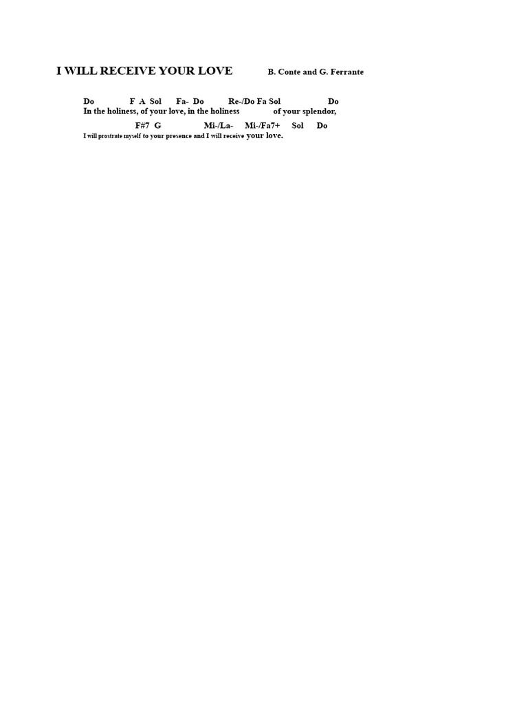 I Will Receive Your Love | PDF