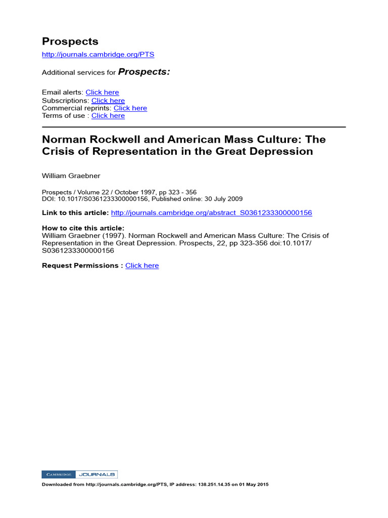 Graebner1997 - Norman Rockwell and American Mass Culture | PDF ...