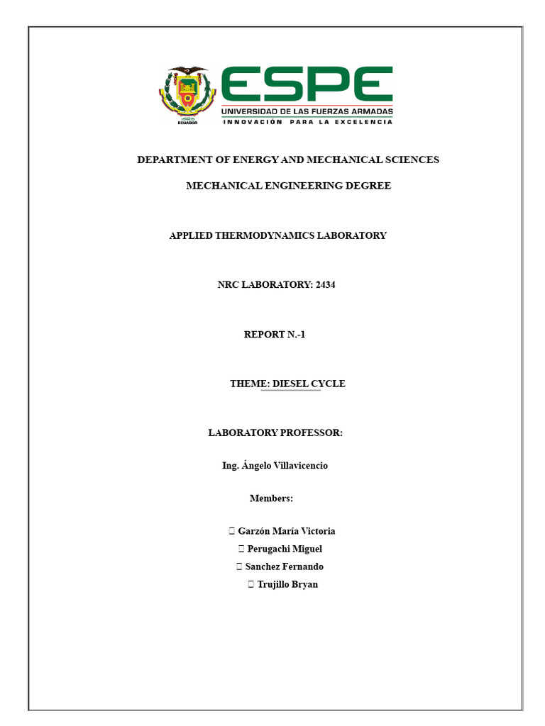 Diesel Cycle Report | PDF | Diesel Engine | Engines