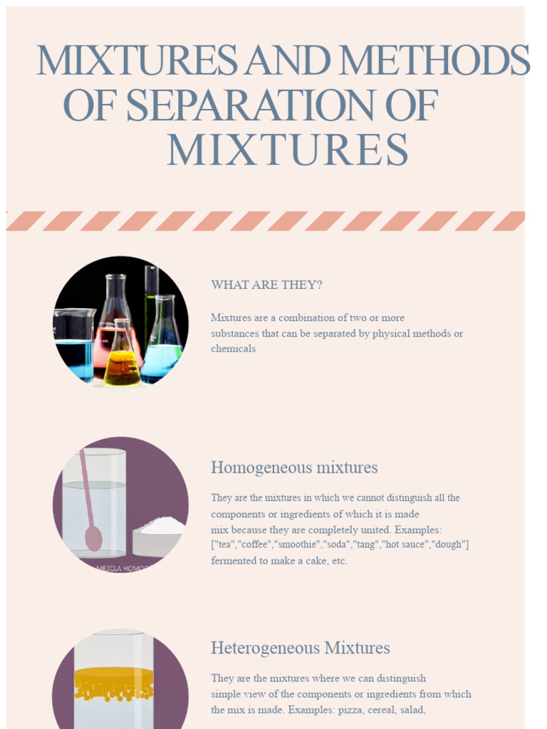 Mixtures and Methods of Separation of Mixtures | PDF | Mixture ...