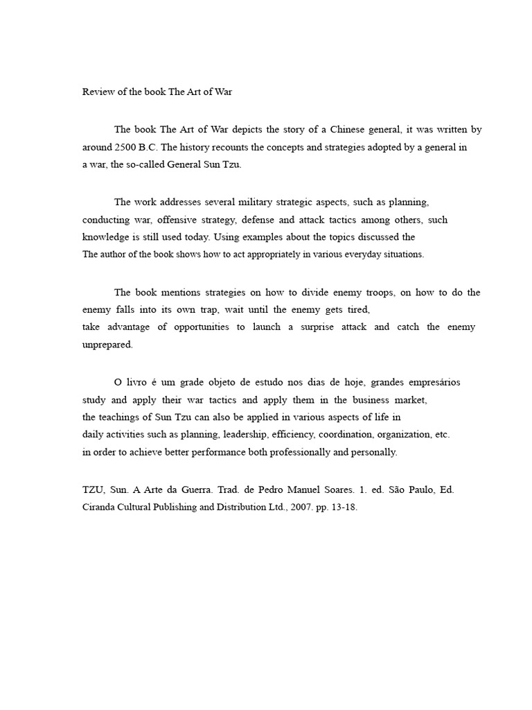 Insights from The Art of War by Sun Tzu | PDF
