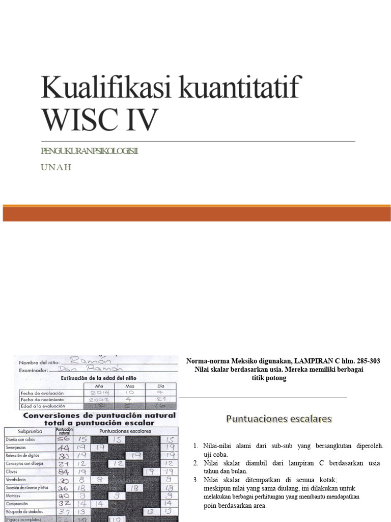 Penilaian Kuantitatif Dan Interpretasi Wisc IV | PDF