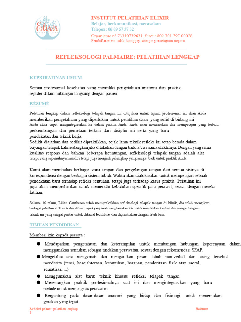 Pelatihan Lengkap Refleksiologi Telapak Tangan | PDF