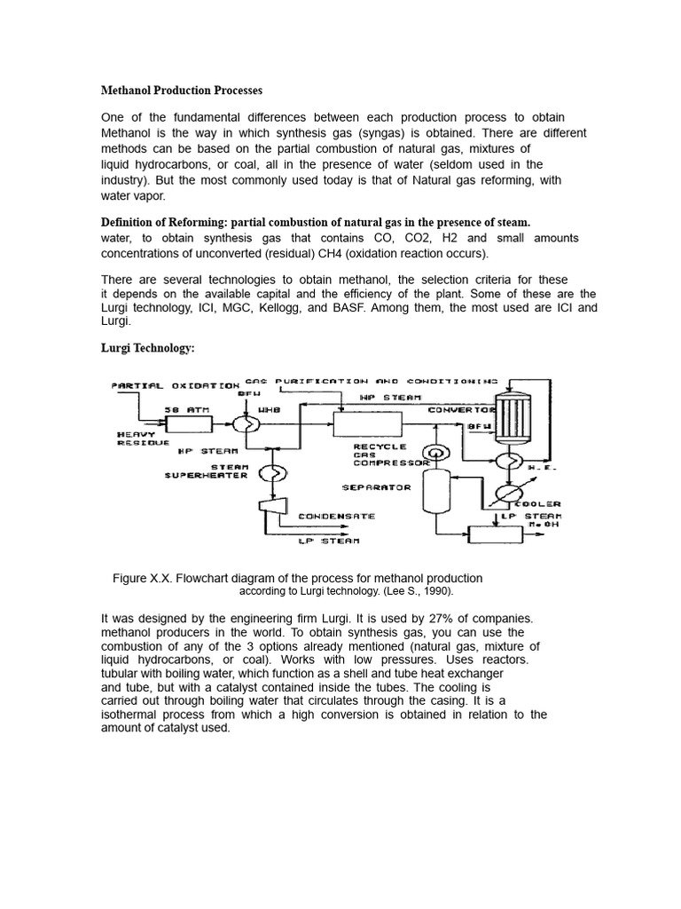 ICI and Lurgi Processes, Methanol | PDF | Chemical Reactor | Distillation