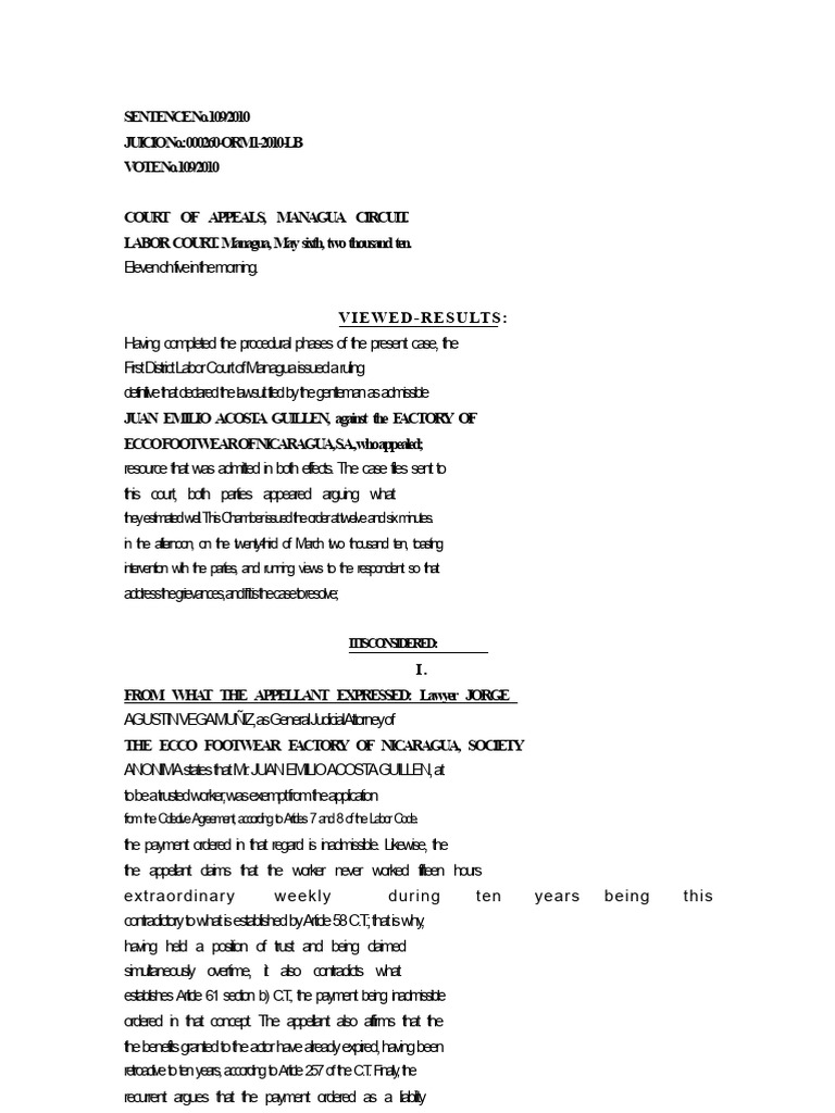 Labor Court Ruling Overtime | PDF | Working Time | Discrimination