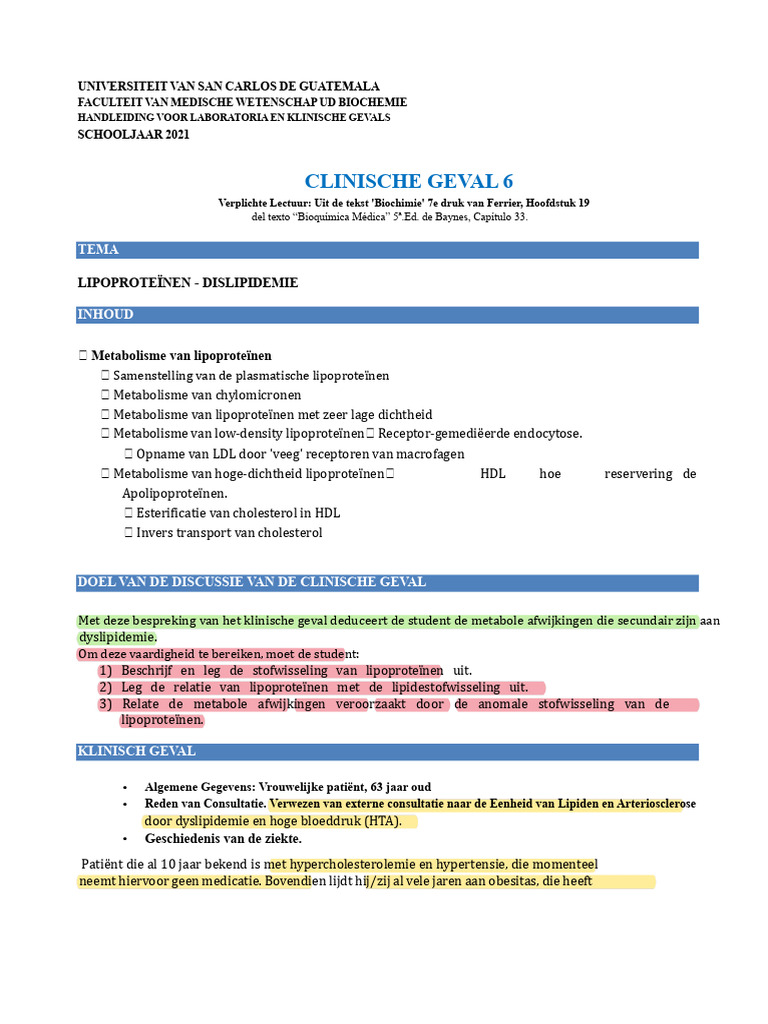 DISLIPIDEMIE 2021 CLINISCH GEVAL Nr. 6 | PDF