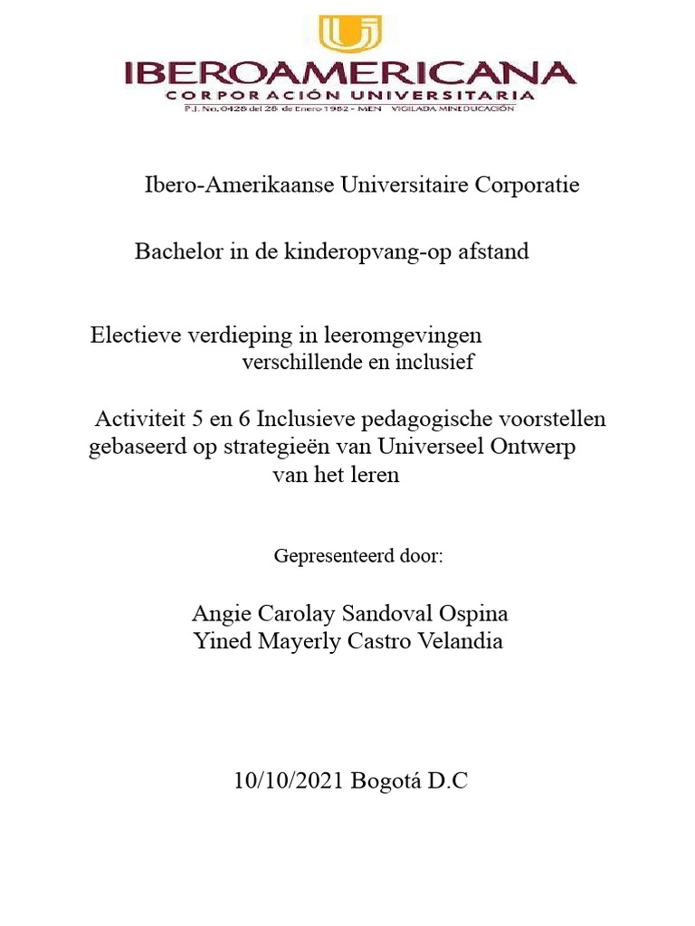 Pedagogische Voorstellen | PDF