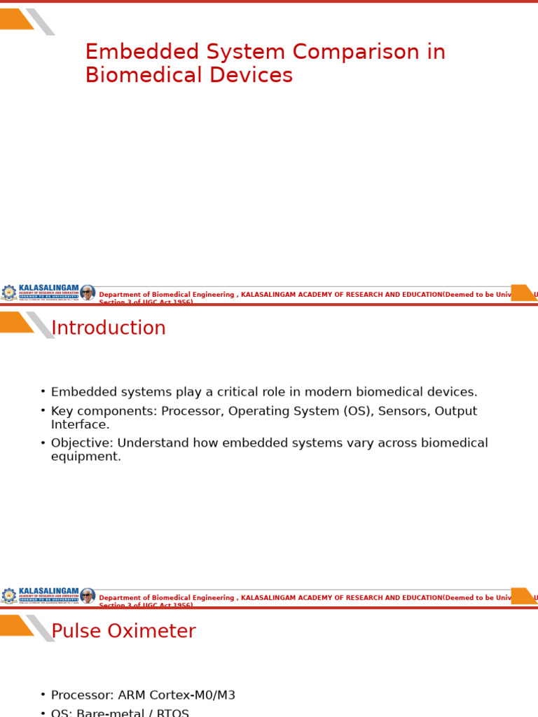 Embedded System Comparison in Biomedical Devices | PDF | Embedded ...