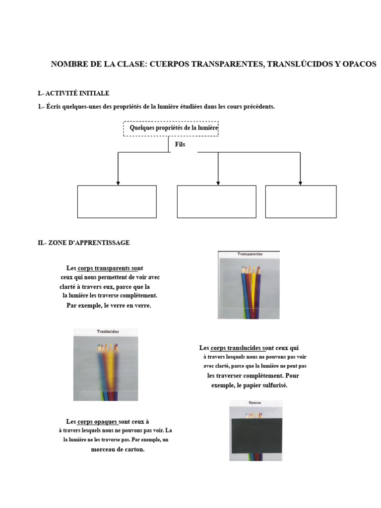 Propriétés de la lumière et objets associés | PDF