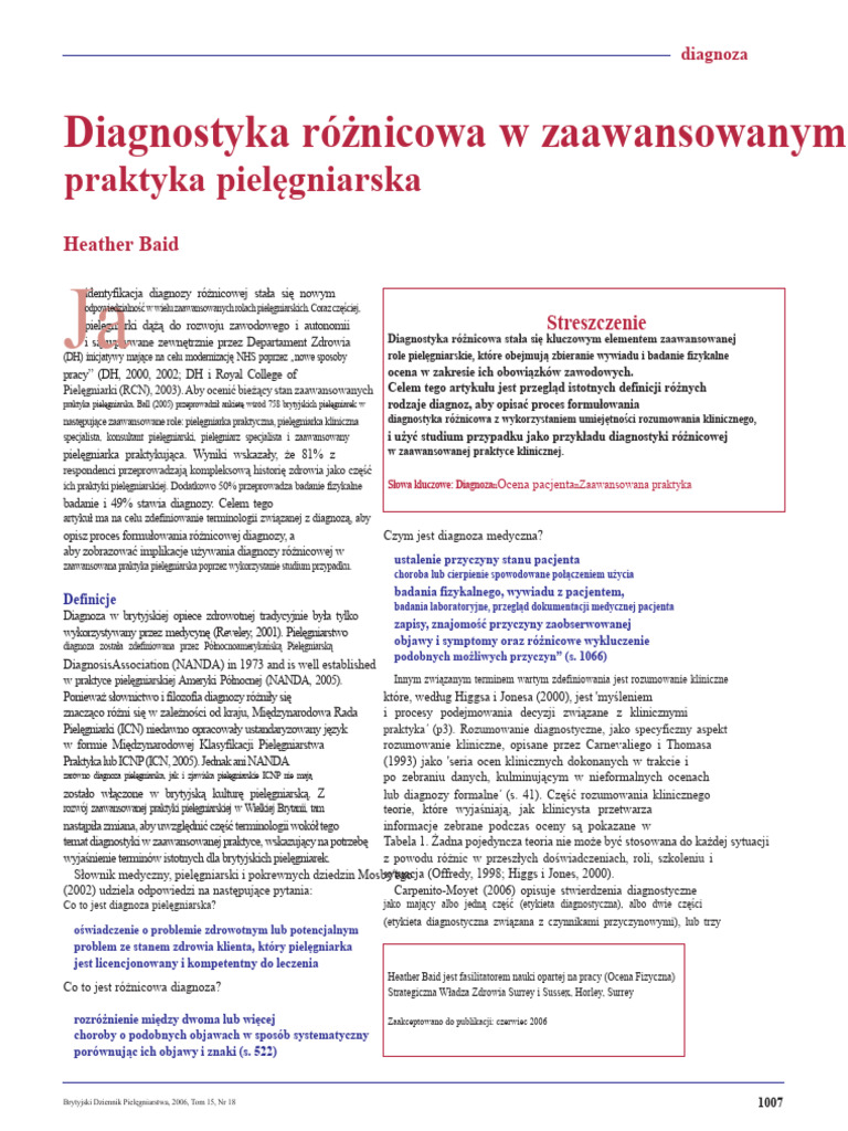 Diagnostyka Różnicowa | PDF