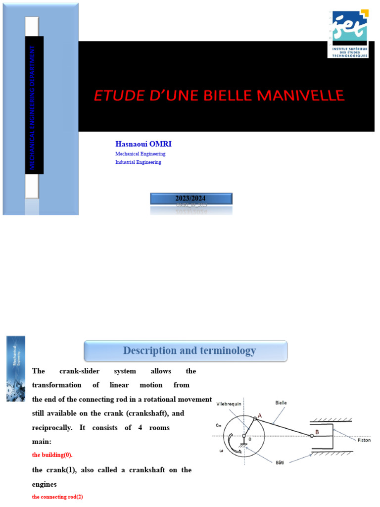 Study of The Crank-Slider System | PDF | Lever | Mechanical Engineering