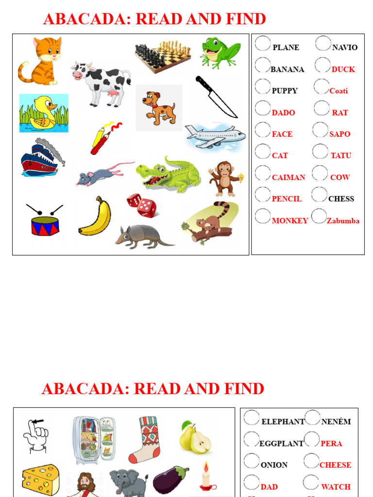 ABACADA Read and Find | PDF