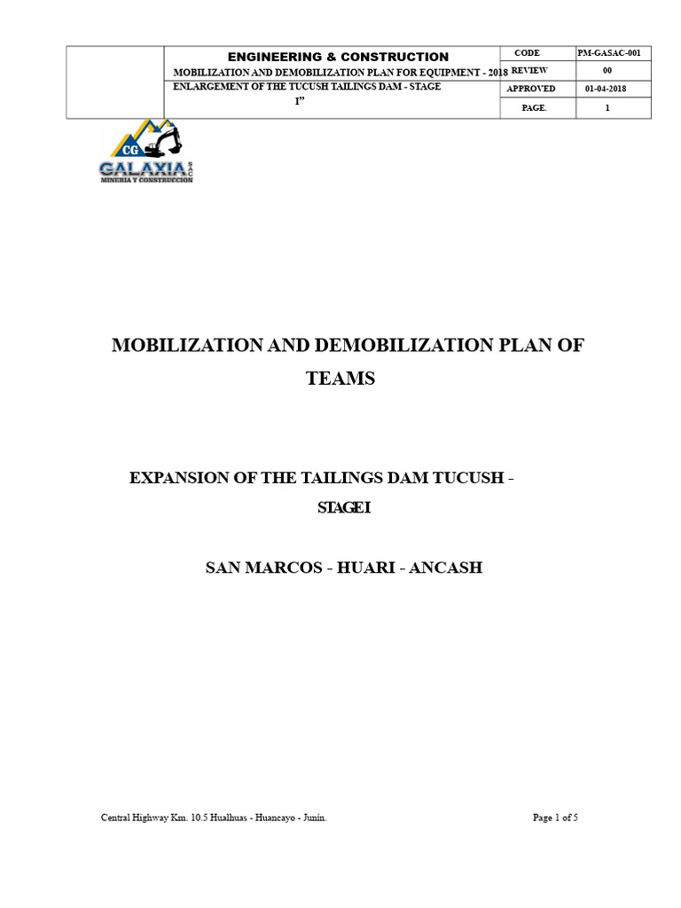 Ok-Mobilization Plan Contonga | PDF