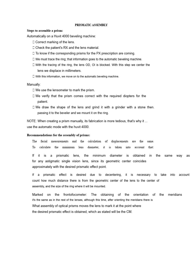Prismatic Assembly | PDF | Optics | Electrodynamics