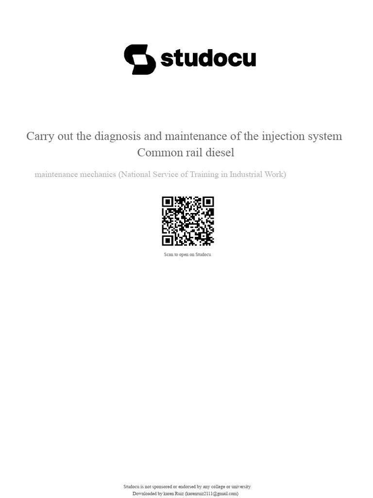 Carry Out The Diagnosis and Maintenance of The Common Rail Diesel ...