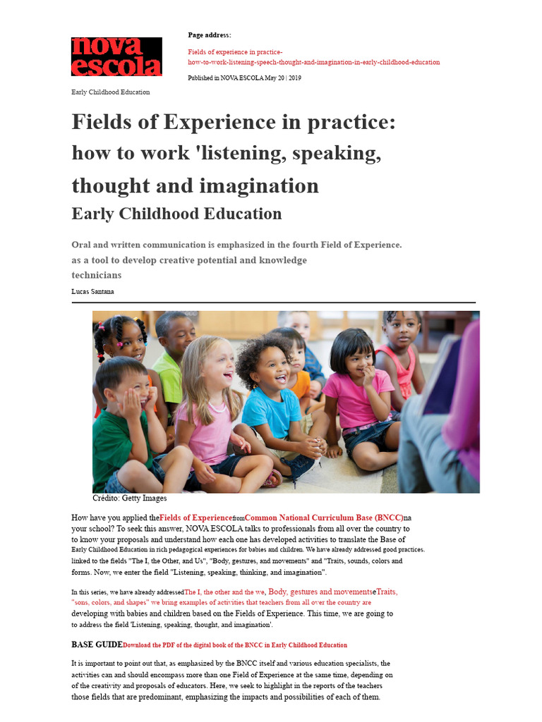 How To Work Listening, Speaking, Thinking, and Imagination in Early ...