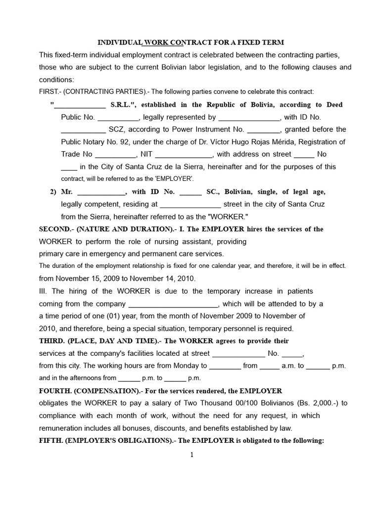 Fixed-Term Employment Contract | PDF | Employment | Labour Law