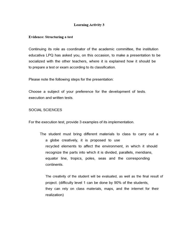 Evidence 3 Design Of Assessment Instruments Pdf Map Cartography