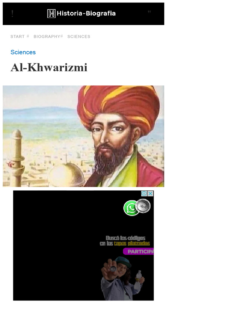 History and Biography of Al-Khwarizmi | PDF