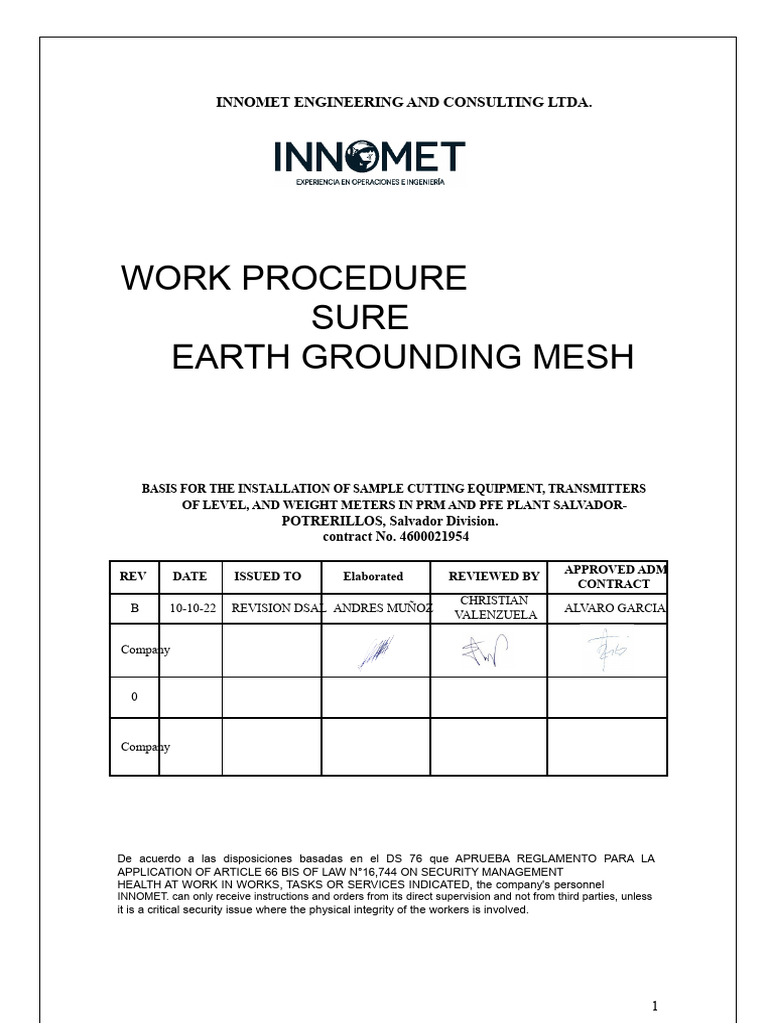 Grounding Mesh Procedure B | PDF